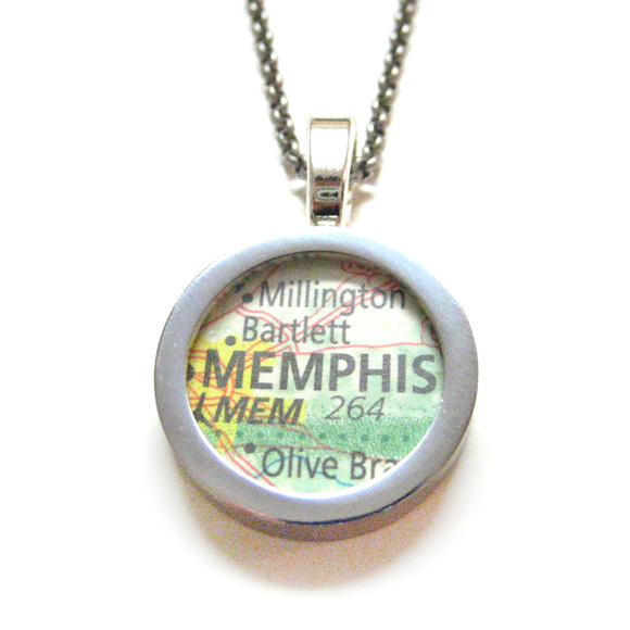 Kiola Designs | Jewelry | Memphis Tennessee Map Pendant Unisex Necklace ...